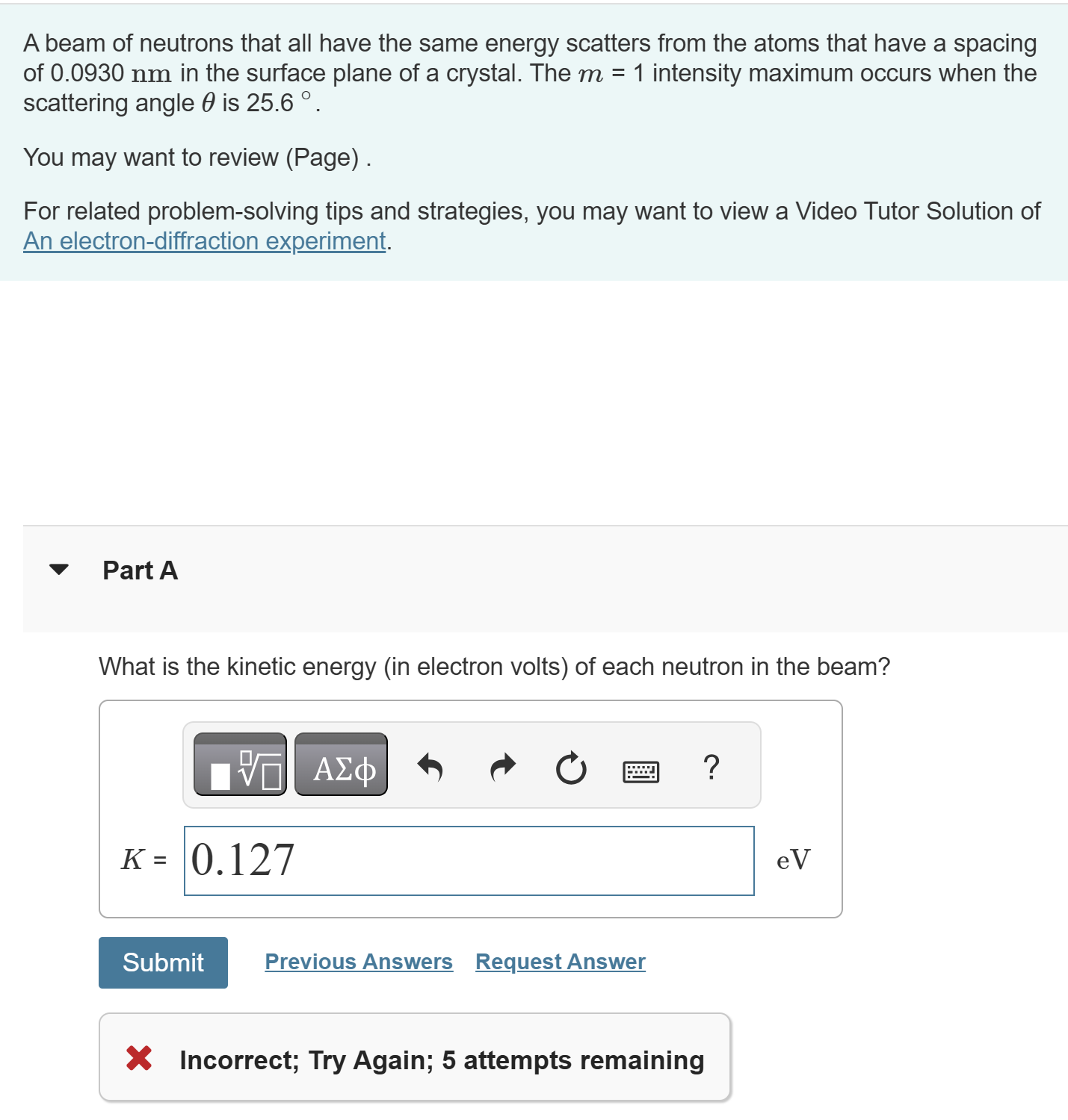 Solved A beam of neutrons that all have the same energy | Chegg.com