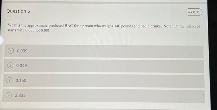 Solved What is the approximate predicted BAC for a person | Chegg.com