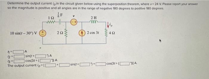 Solved Determine the output current io in the circuit given | Chegg.com