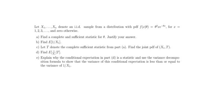 Solved Let Xi...., X, denote an i.i.d. sample from a | Chegg.com