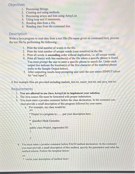 Solved Objectives 1. Processing Strings. 2. Creating and | Chegg.com Solved Objectives 1. Processing Strings. 2. Creating and | Chegg.com