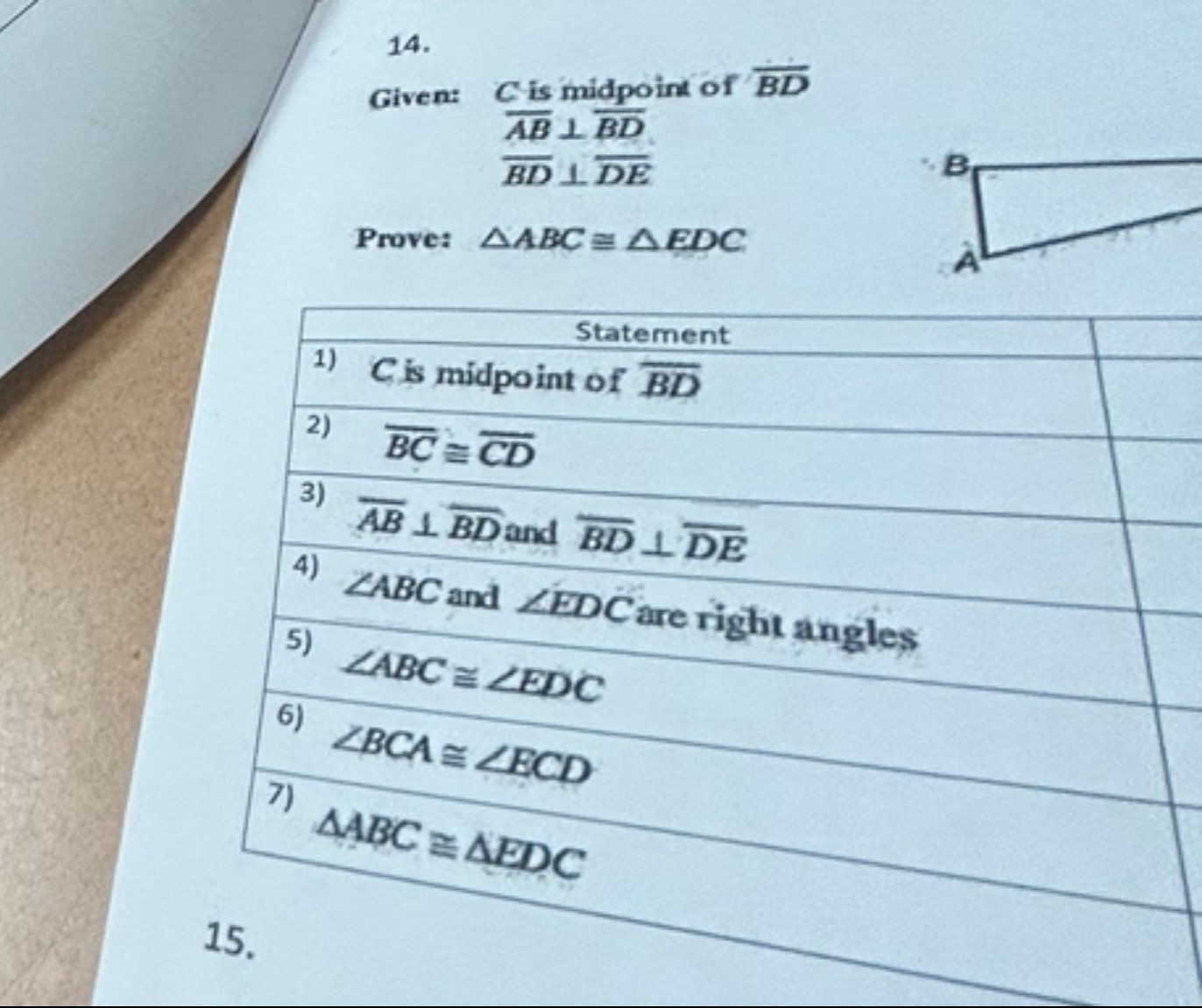 Given: C ﻿is midpoint of ?bar (BD)?bar (AB)|???bar | Chegg.com
