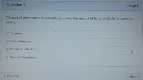 Solved Question 70.8 ﻿ptsThe part of government tasked with | Chegg.com