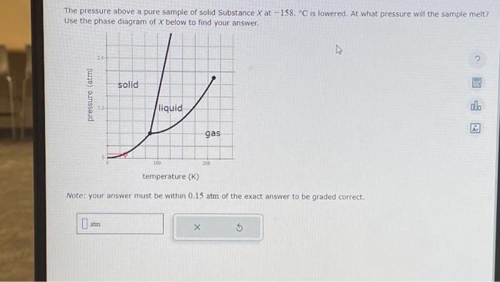 The pressure above a pure sample of solid Substance X | Chegg.com