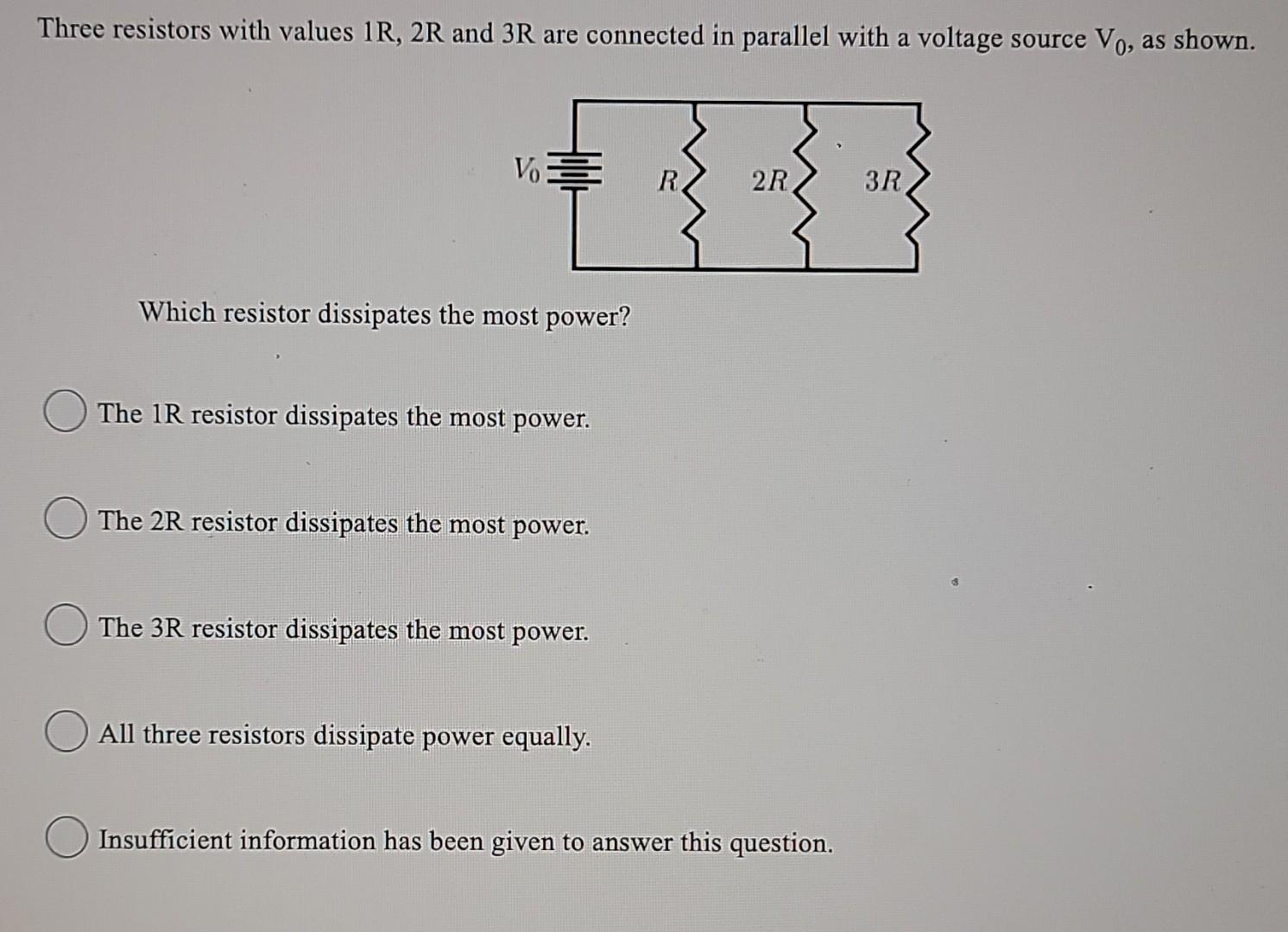 Solved Three resistors with values 1R, 2R and 3R are | Chegg.com