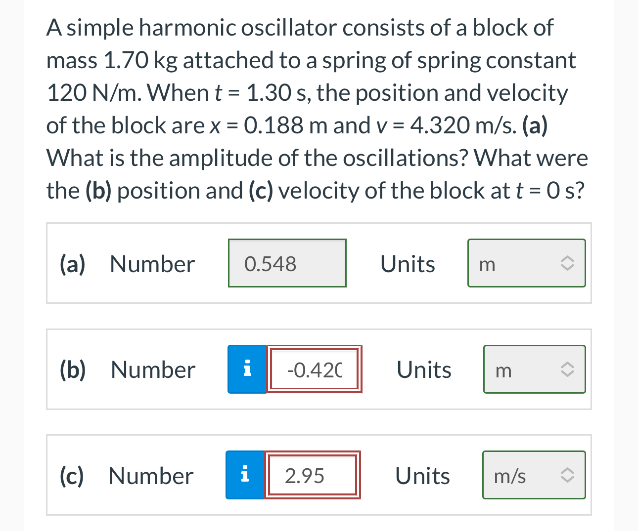 Solved A simple harmonic oscillator consists of a block of | Chegg.com