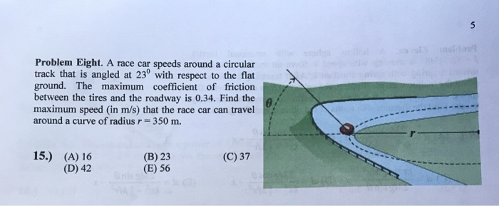 Solved 5 Problem Eight. A race car speeds around a circular | Chegg.com