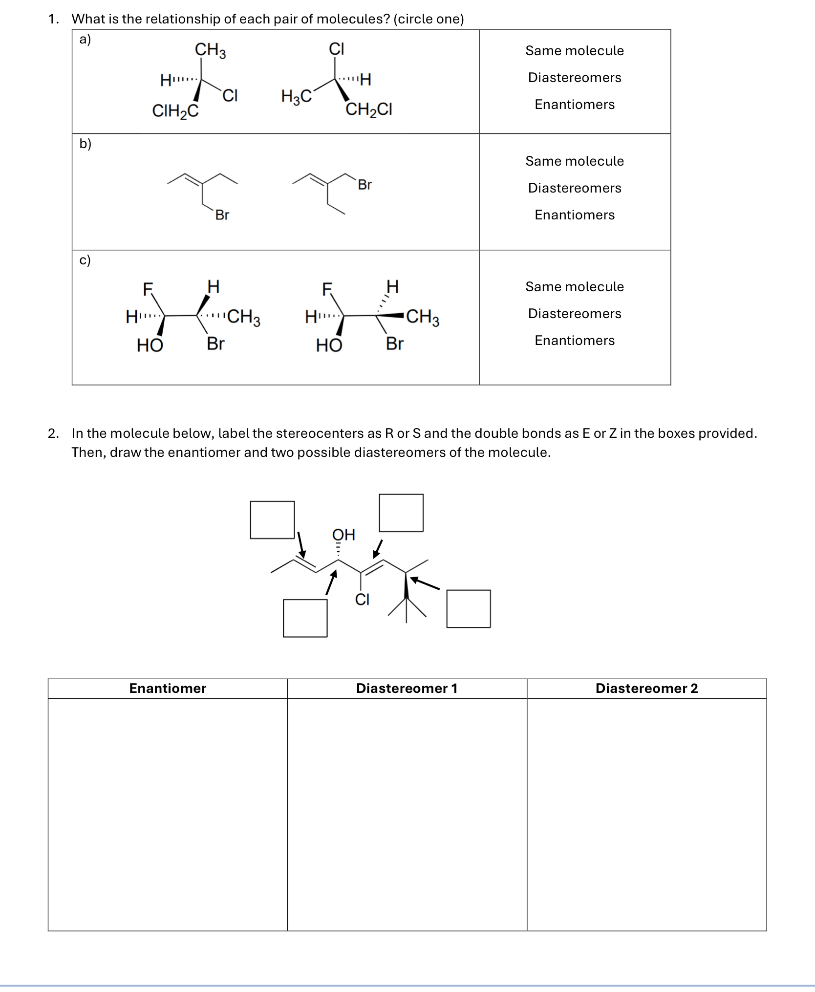 Solved What is the relationship of each pair of molecules? | Chegg.com