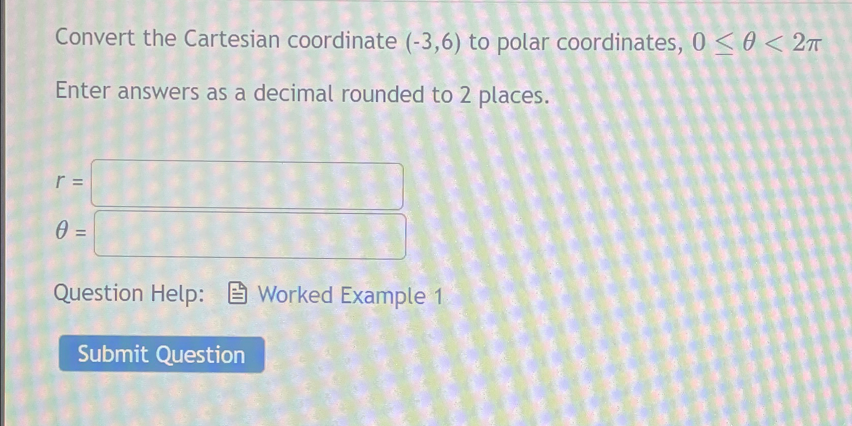 Solved Convert The Cartesian Coordinate 3 6 ﻿to Polar