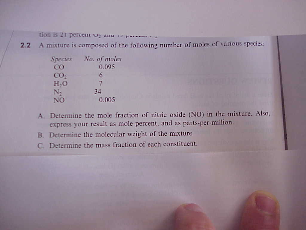 Solved A mixture is composed of the following number of | Chegg.com