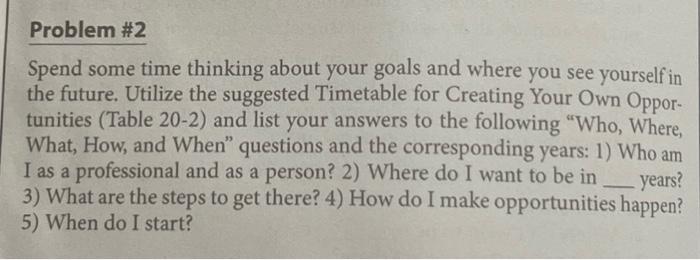 Solved Problem #2 Spend some time thinking about your goals | Chegg.com