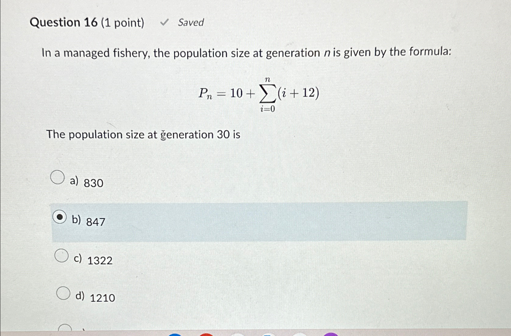 Solved Question 16 (1 ﻿point) ﻿SavedIn a managed fishery, | Chegg.com