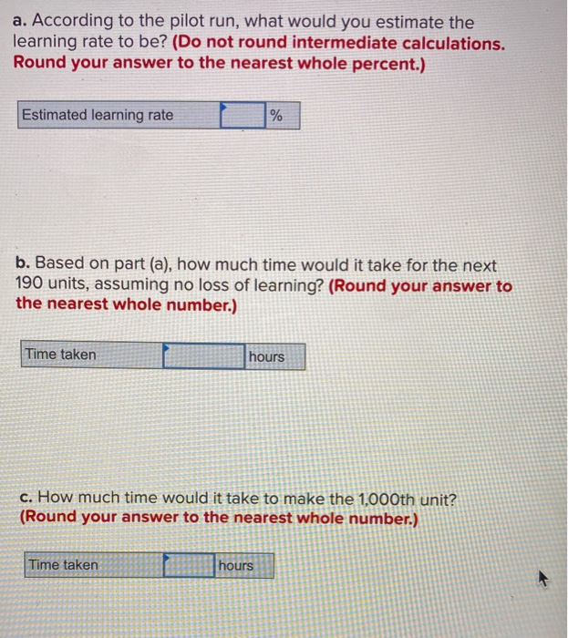 Solved You've just completed a pilot run of 10 units of a | Chegg.com