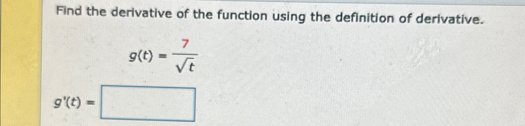 Solved Find the derivative of the function using the | Chegg.com