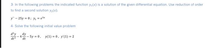 Solved 3. In the following problems the indicated function | Chegg.com