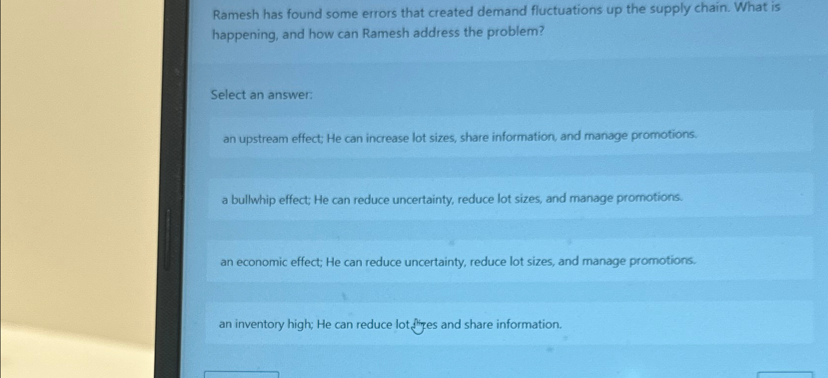 Solved Ramesh has found some errors that created demand | Chegg.com