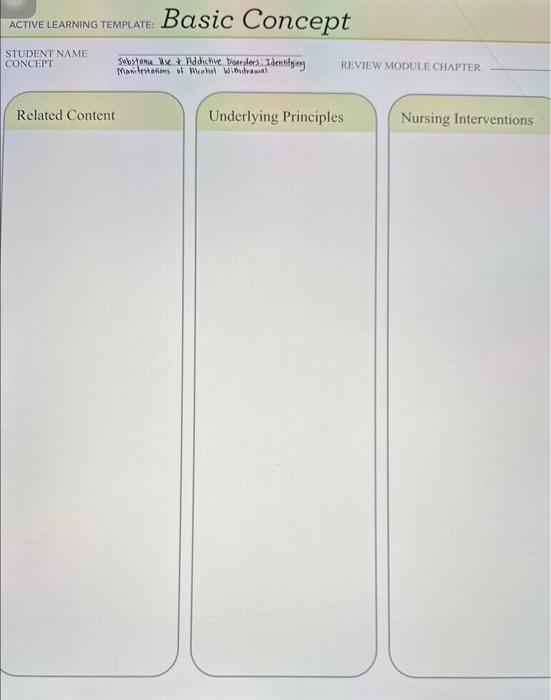 Solved active learning template: Basic Concept STUDENT NAME | Chegg.com
