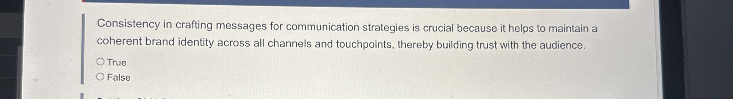 Solved Consistency in crafting messages for communication | Chegg.com