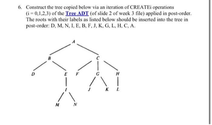 Solved 6. Construct the tree copied below via an iteration | Chegg.com