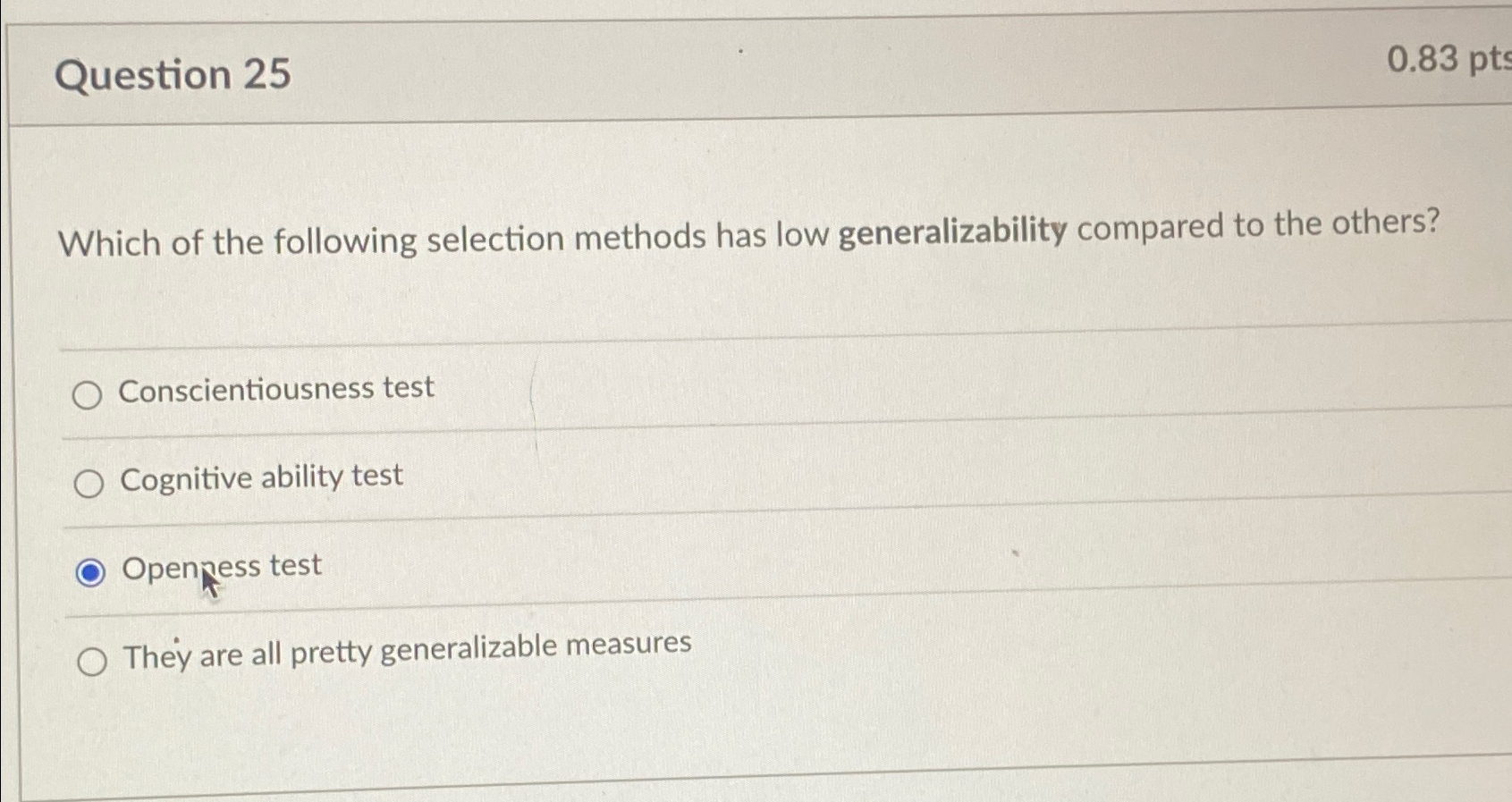 Solved Question 250.83ptsWhich of the following selection | Chegg.com