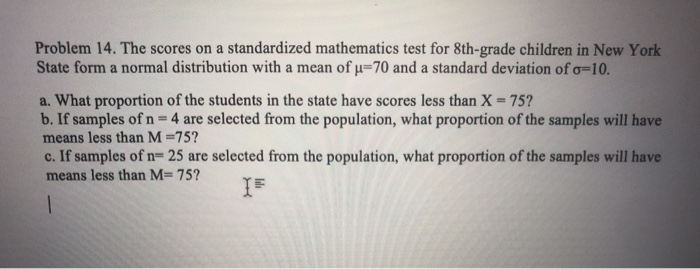 Solved Problem 14. The scores on a standardized mathematics | Chegg.com