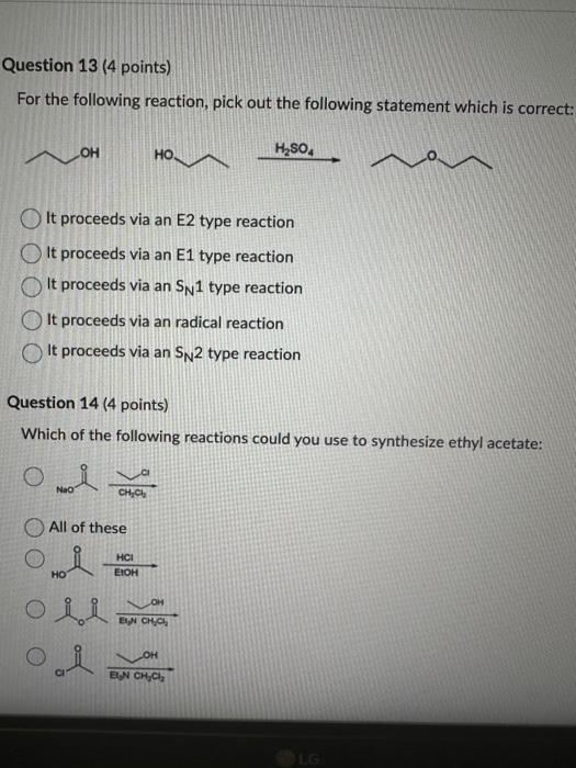 Solved For the following reaction, pick out the following | Chegg.com