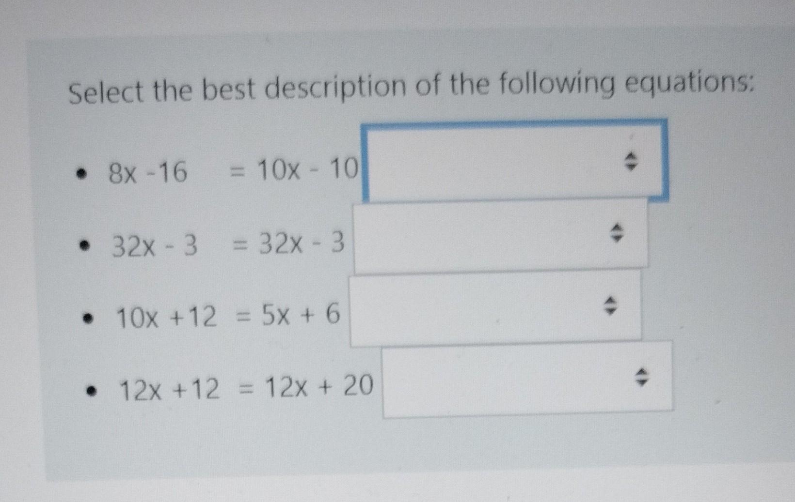 Solved Select the best description of the following | Chegg.com