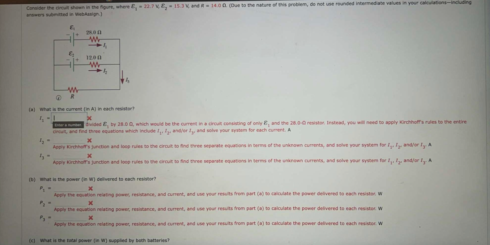 (a) ﻿What is the current (in A) ﻿in each | Chegg.com