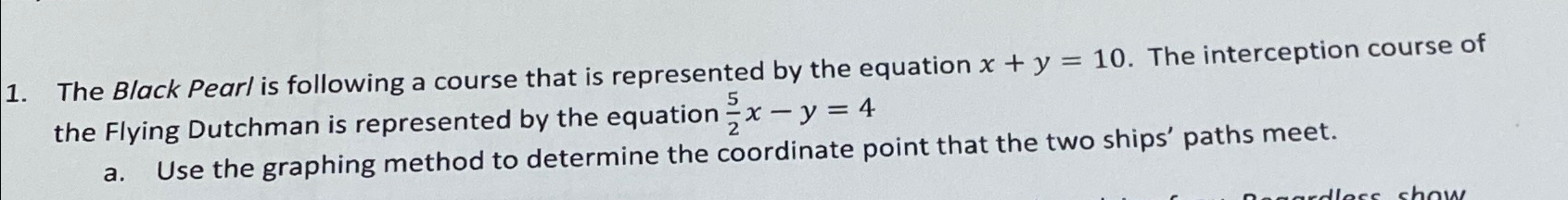 Solved The Black Pearl is following a course that is | Chegg.com