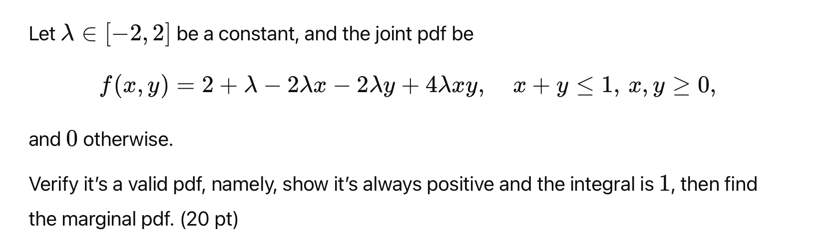 Solved awdawda Let \lambda in[-2,2] ﻿be a constant, and the | Chegg.com