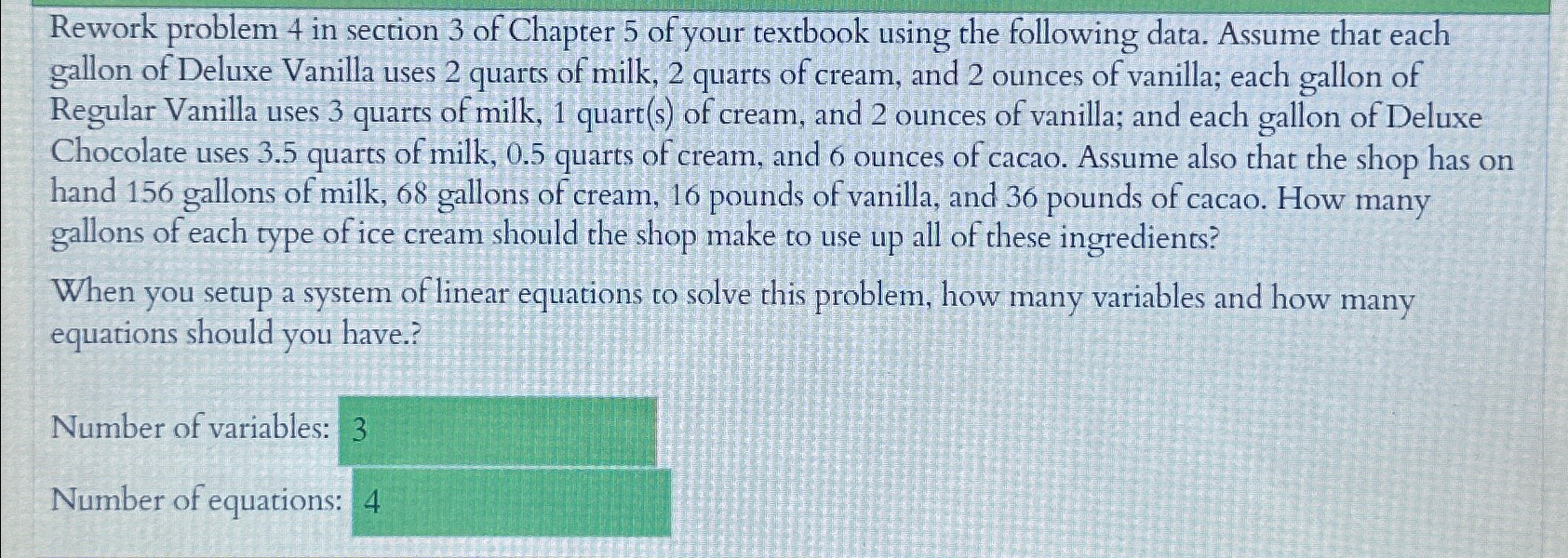 Solved Rework problem 4 ﻿in section 3 ﻿of Chapter 5 ﻿of your | Chegg.com