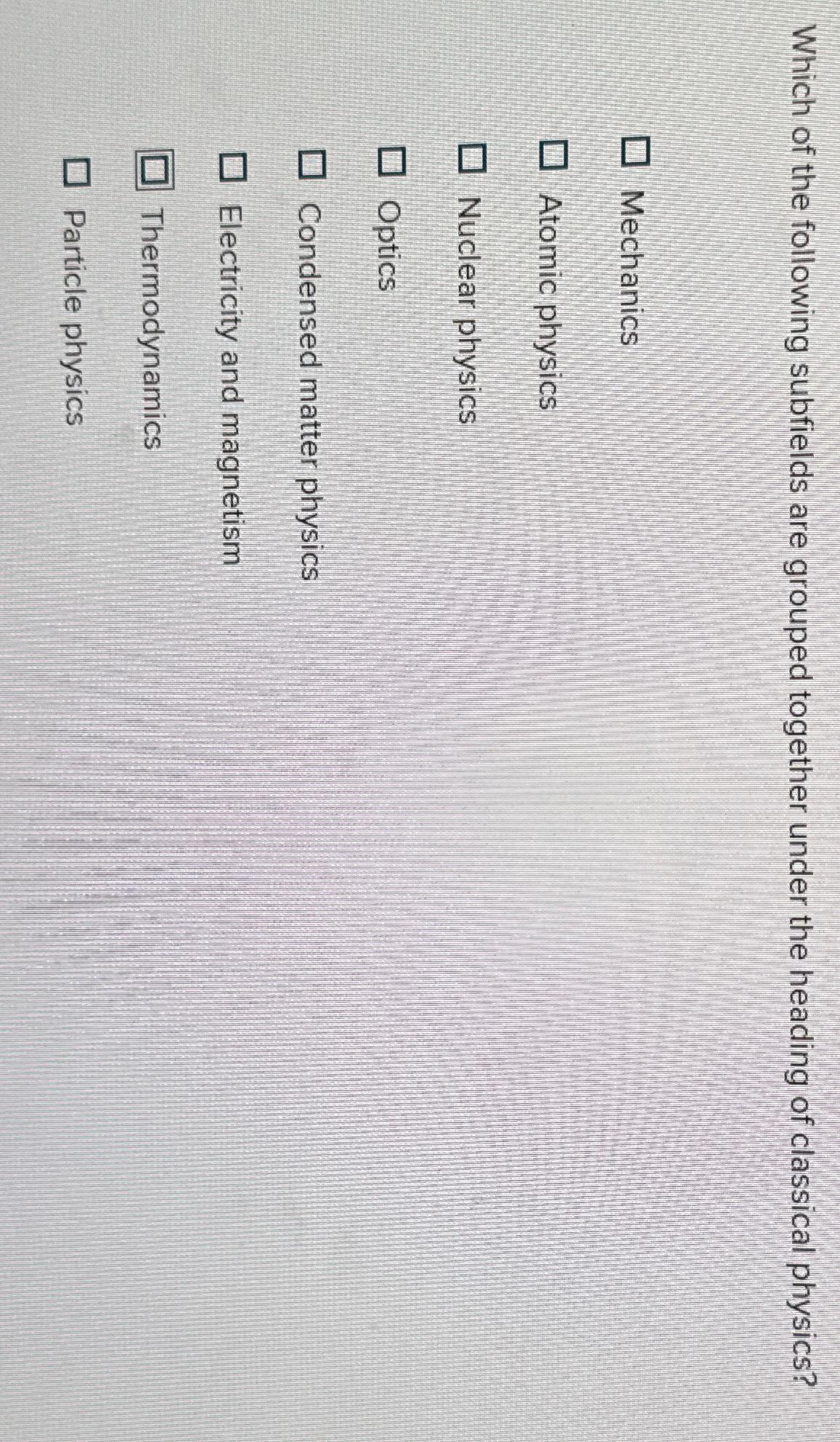 Solved Which of the following subfields are grouped together | Chegg.com