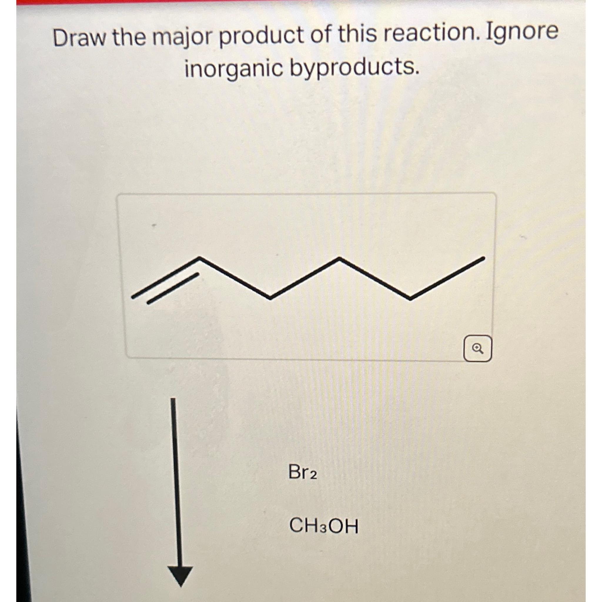 Solved Draw the major product of this reaction. Ignore | Chegg.com