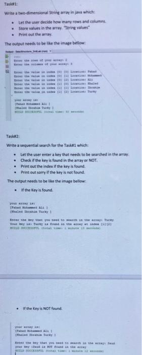 Solved Task Write A Two Dimensional String Array In Which •