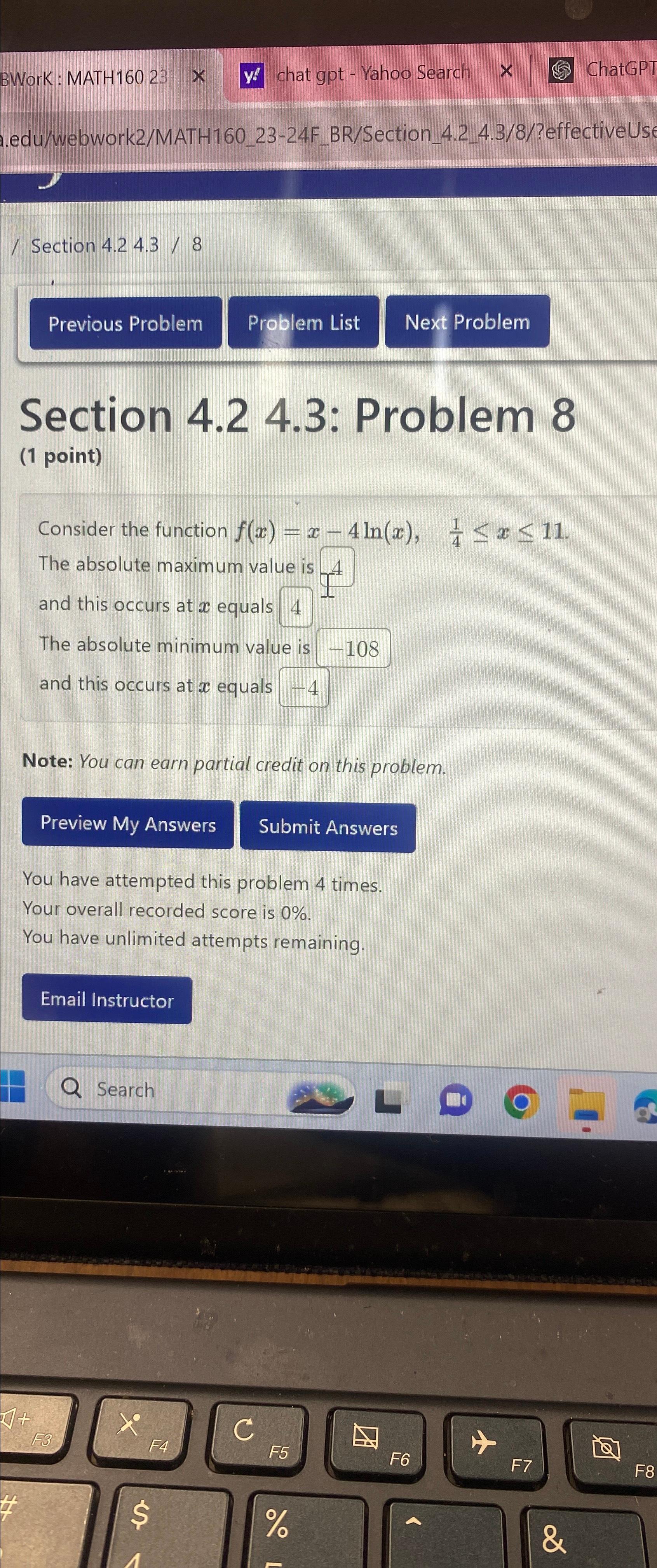 Solved BWork: MATH16023 × ﻿Y' ﻿chat gpt - ﻿Yahoo Search × | Chegg.com