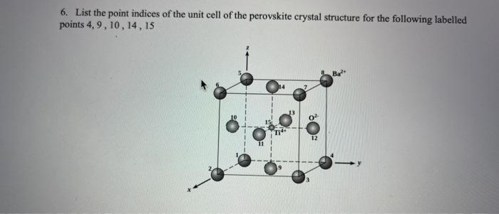 Solved 6. List the point indices of the unit cell of the | Chegg.com