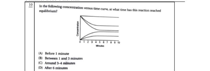 Solved 10 In the following concentration versus time curve, | Chegg.com