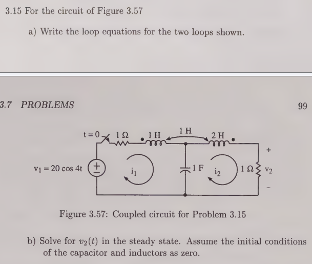 3.15 ﻿For the circuit of Figure 3.57a) ﻿Write the | Chegg.com