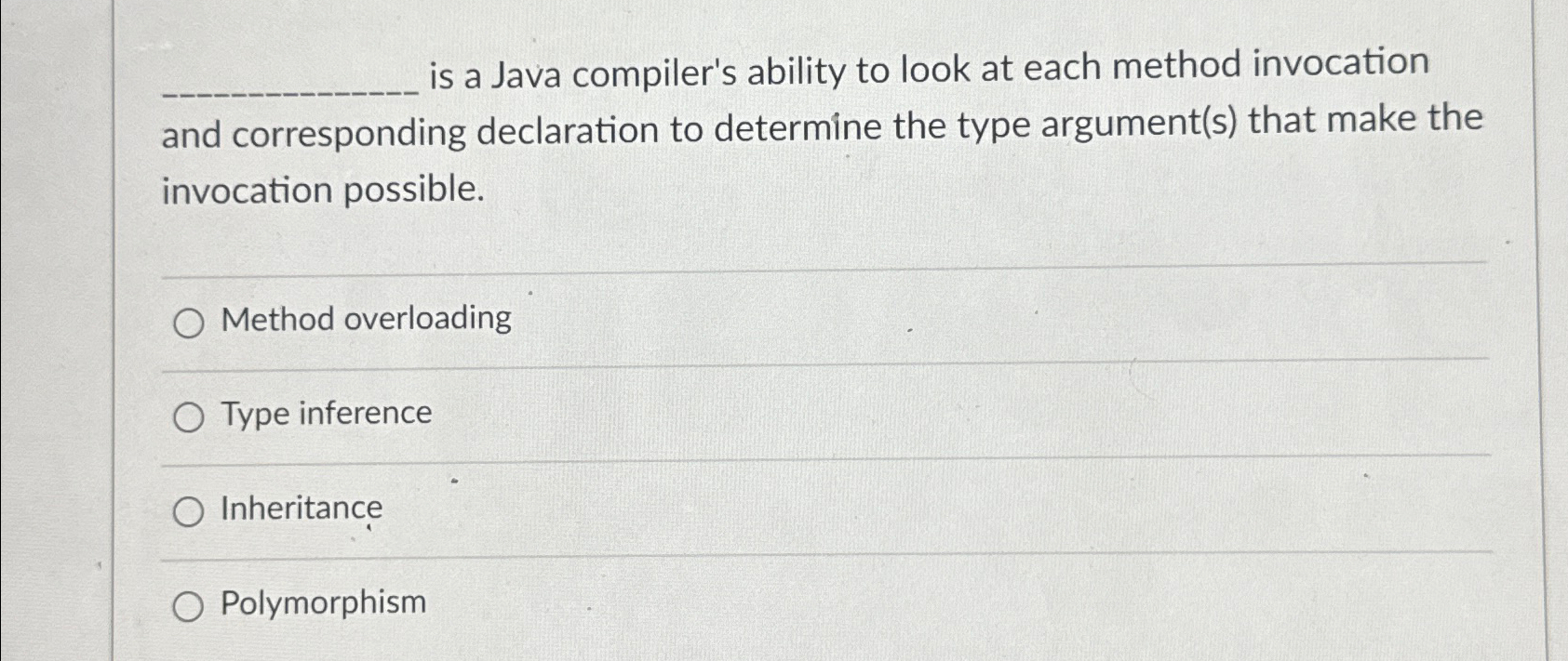 Solved is a Java compiler's ability to look at each method | Chegg.com