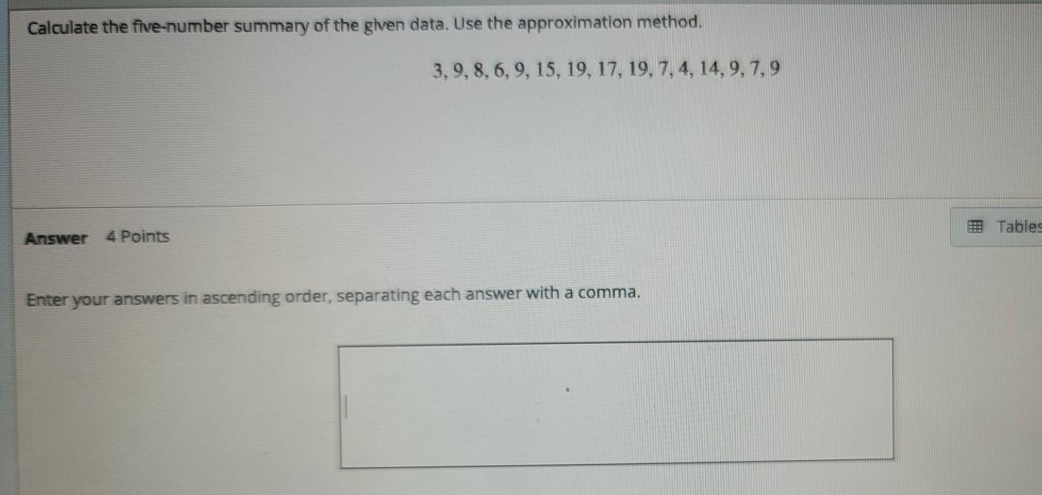 Solved Calculate The Five Number Summary Of The Given Data