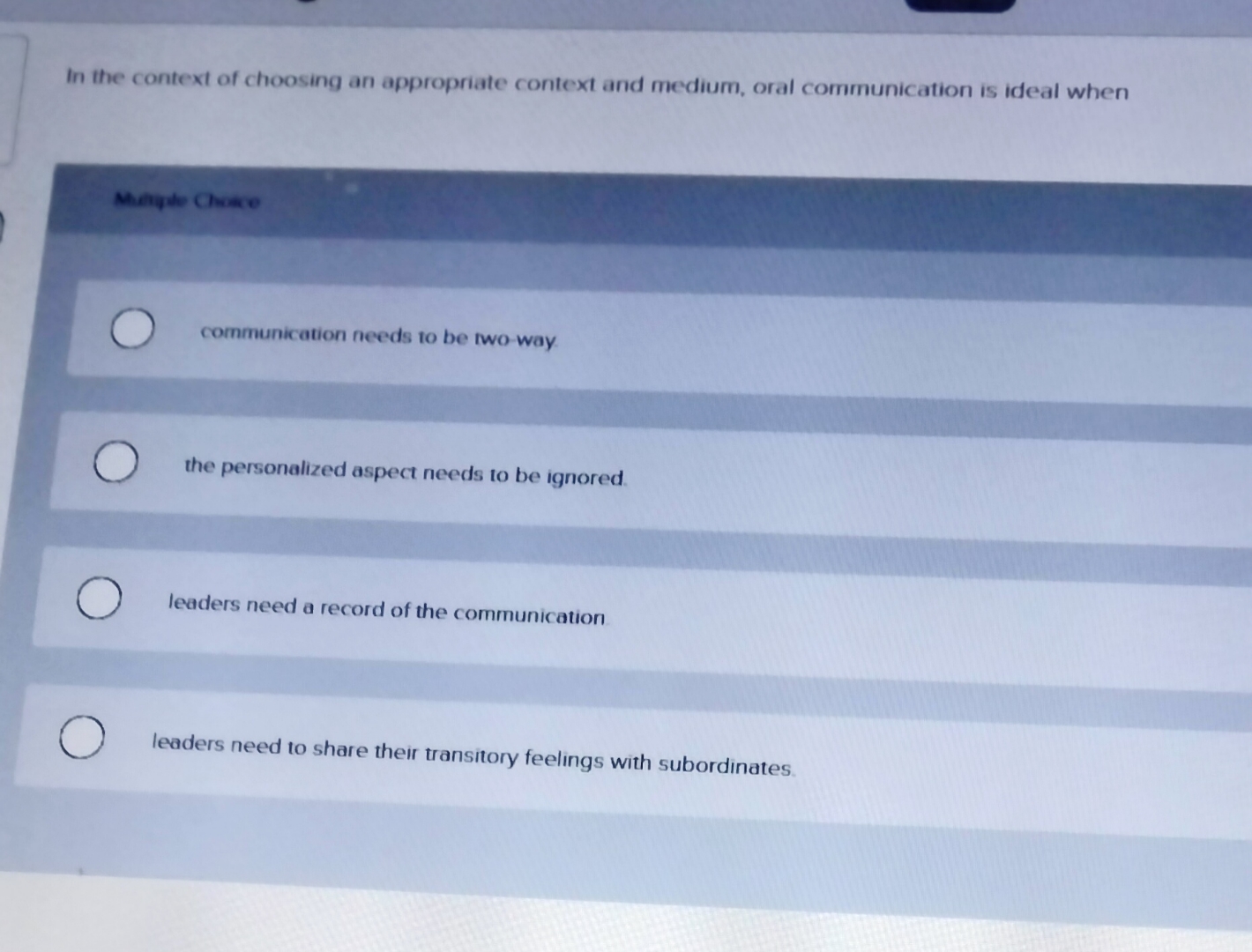 Solved In the context of choosing an appropriate context and | Chegg.com