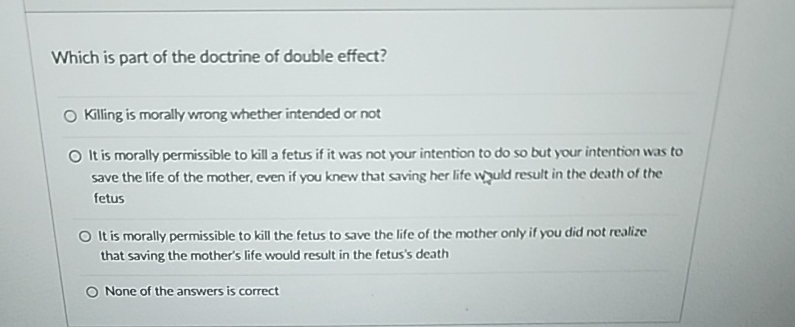 Solved Which is part of the doctrine of double | Chegg.com