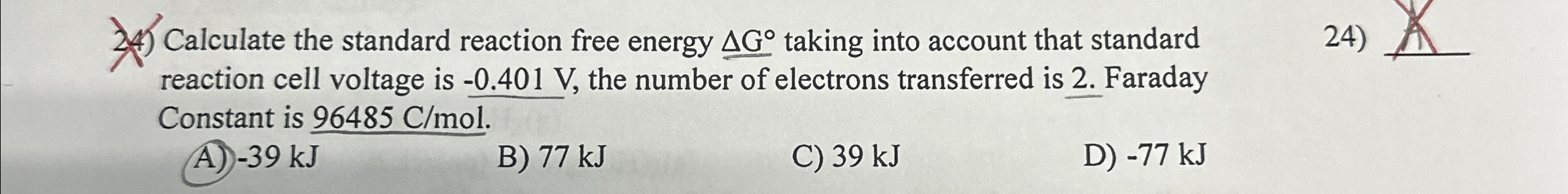Solved Calculate the standard reaction free energy ΔG° | Chegg.com