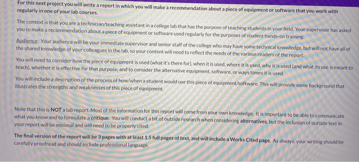 Solved I would like help I have never did a report before I | Chegg.com