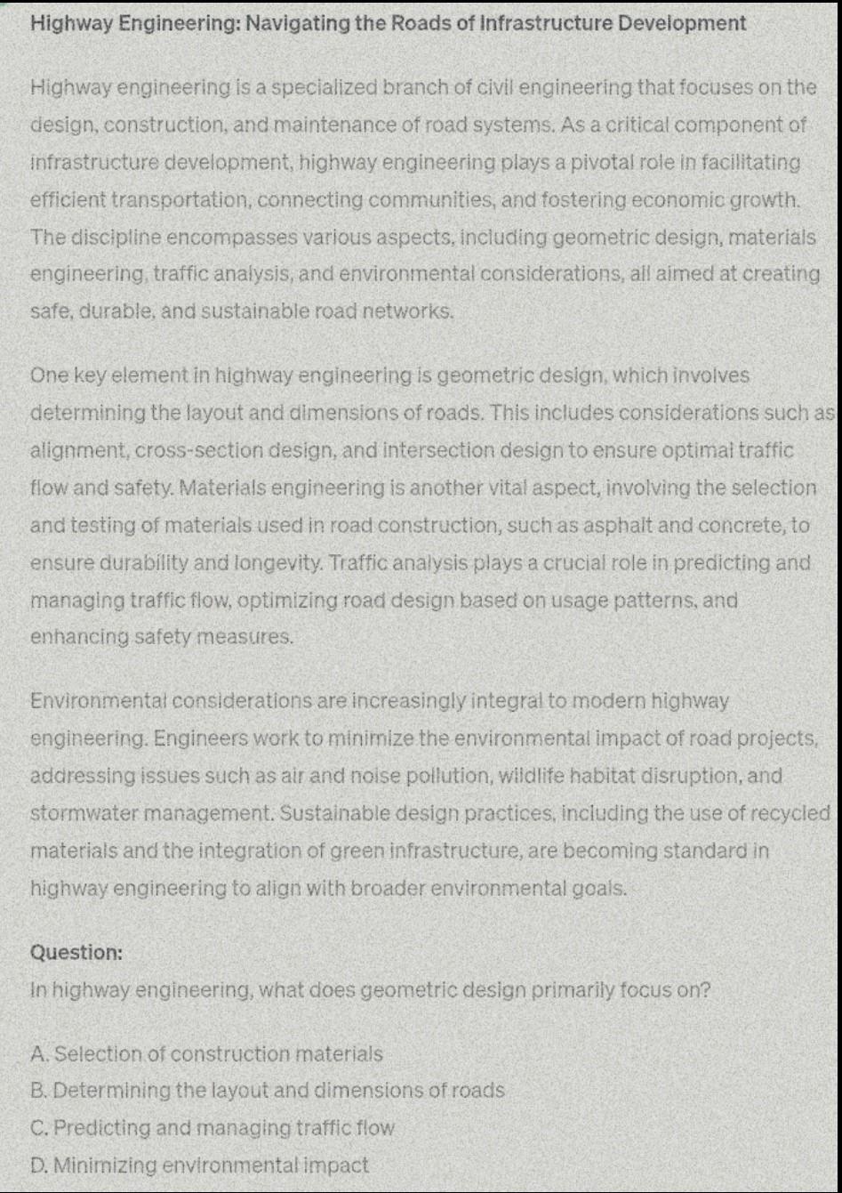Highway Engineering: Navigating the Roads of | Chegg.com