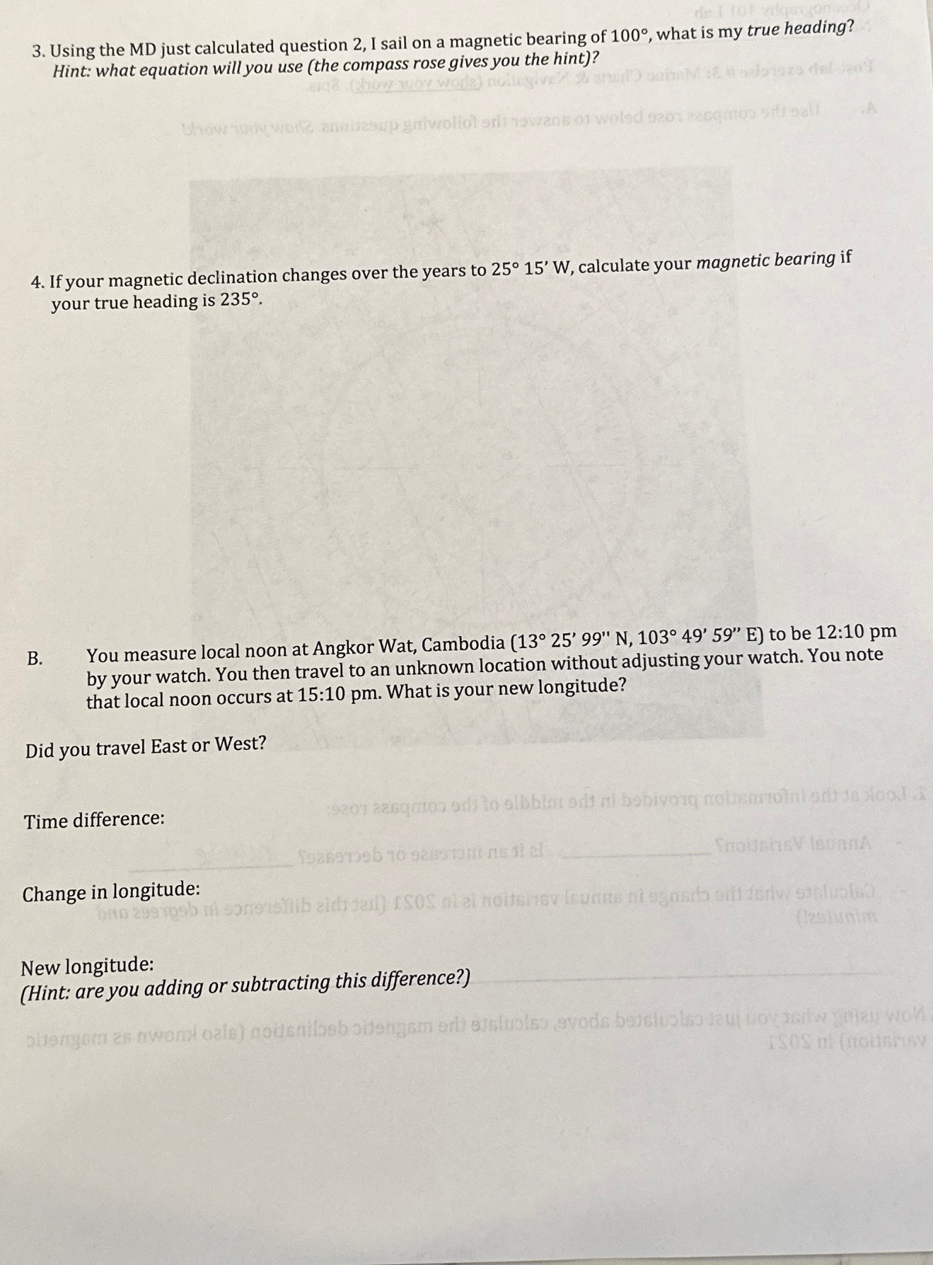 Solved Using the MD just calculated question 2, ﻿I sail on a | Chegg.com