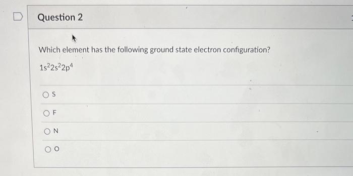 Solved Which element has the following ground state electron | Chegg.com