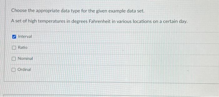 Solved Choose the appropriate data type for the given | Chegg.com