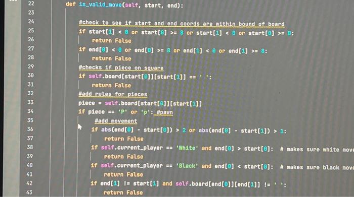 Solved fix coding for movement for queen and bishop, make it | Chegg.com
