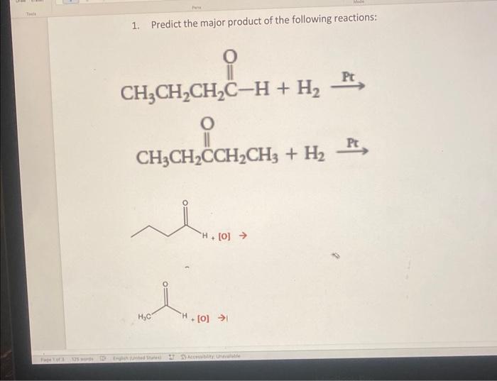 [solved] 1 Predict The Major Product Of The Following Rea